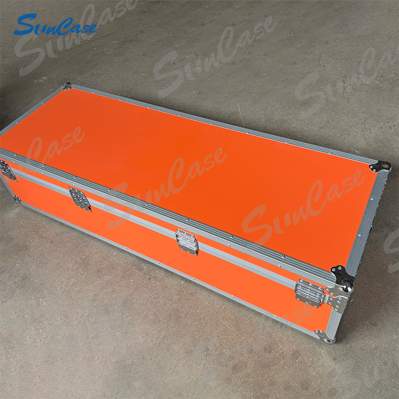 Aluminum Flight Case with Foam Customized Orange-Red Color Trunk Case